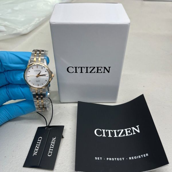 Citizen Classic Date Quartz Two Tone Stainless Steel Watch 27 MM EQ0605 ...