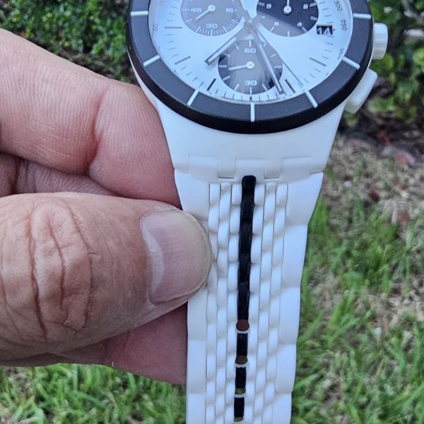 Rare Swatch Chronograph SUSW407 Piste Noire Panda Dial Quartz 42mm Date ...