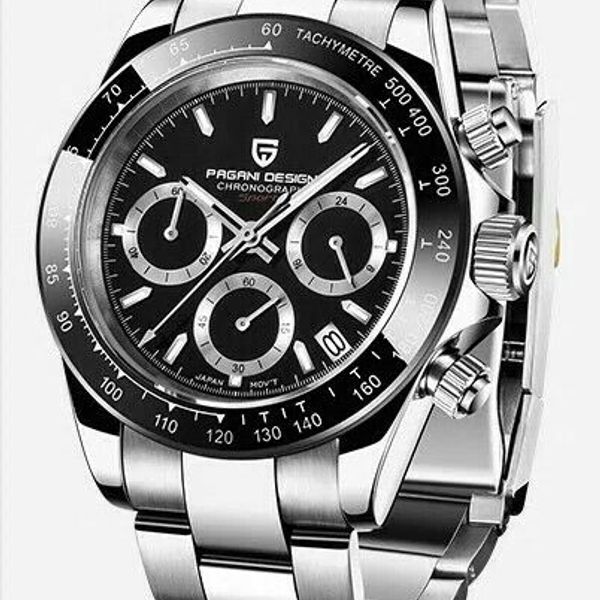 Pagani Design PD-1644 Daytona homage Chronograph SEIKO VK63 - BLACK ...