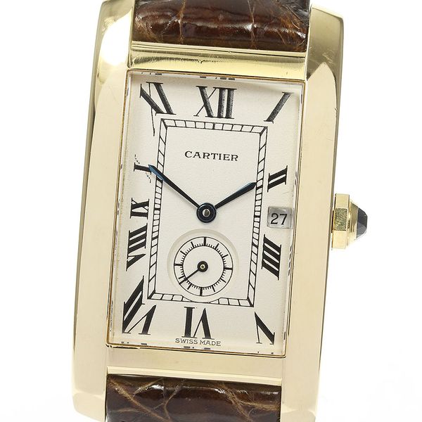 [CARTIER] Cartier Tank American MM K18YG Small Second W26009C9 Quartz ...