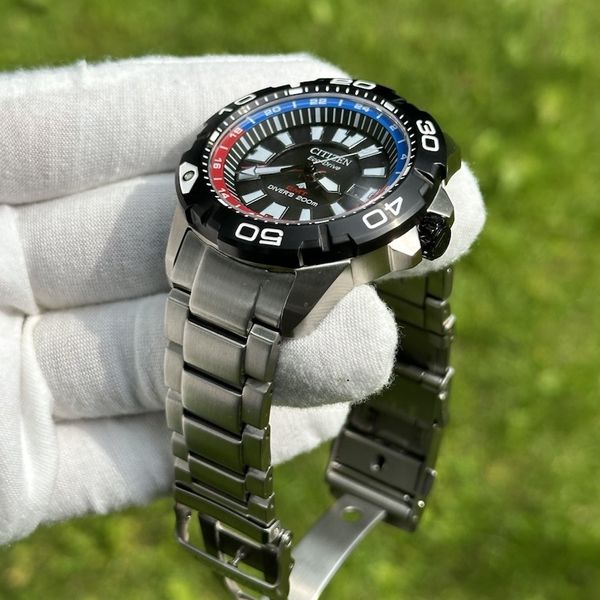 Citizen Eco-drive Promaster GMT SS Pepsi Bezel Diver Watch Bj7128-59e ...