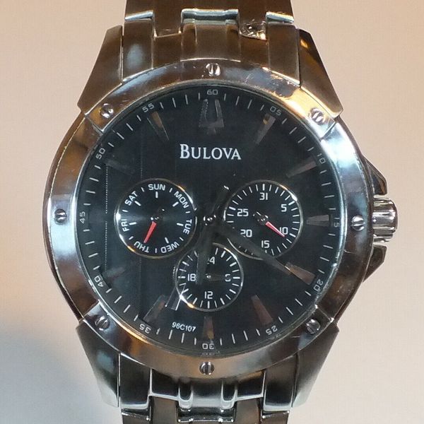 Bulova C860841 Men's Stainless Steel Chronograph Watch New Battery ...