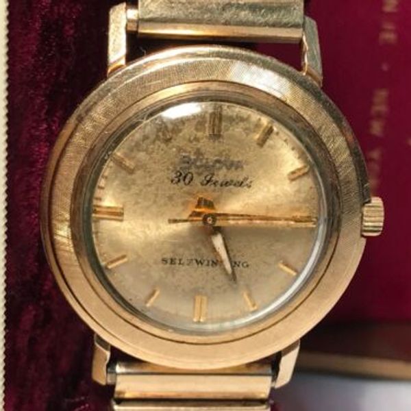 1960 BULOVA 30 JEWELS AUTOMATIC SELF WINDING ANTI-MAGNETIC 10K RGP ...