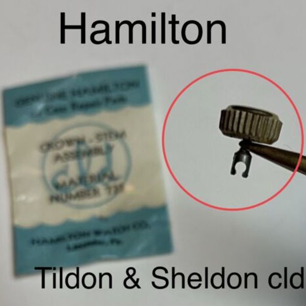 Rare Vintage NOS Hamilton Tildon & Sheldon cld Watch Crown & Stem ...