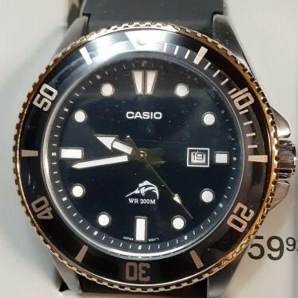 NEW! Mens Casio Diver Watch MDV106G-1A Duro 200M WR Black Watch Analog ...