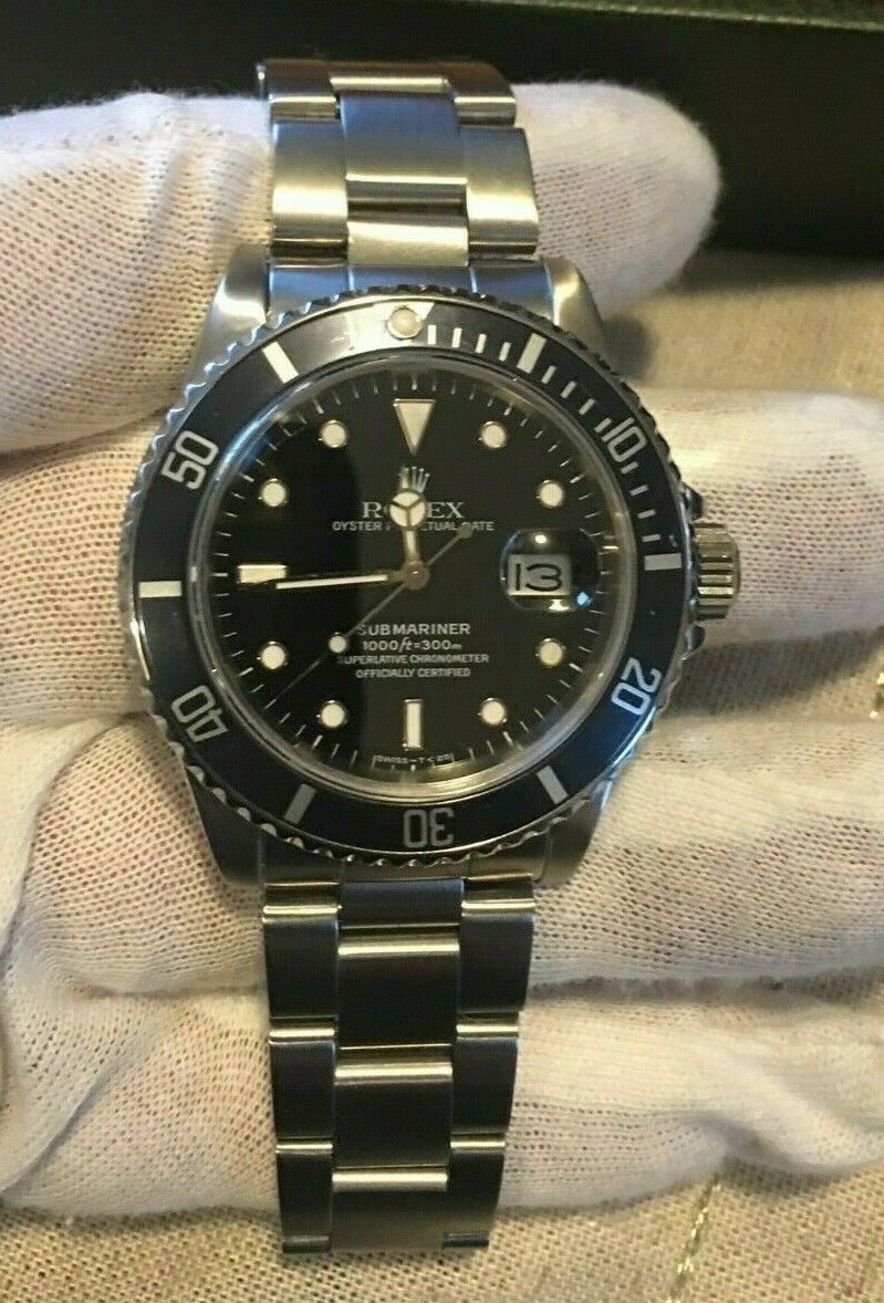 Vintage 1985 Rolex Submariner 16800 Stainless Steel Original Black Dial ...