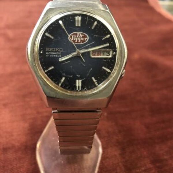 Vintage Seiko Advertising Dr Pepper Automatic 17j Mens Wrist Watch ...