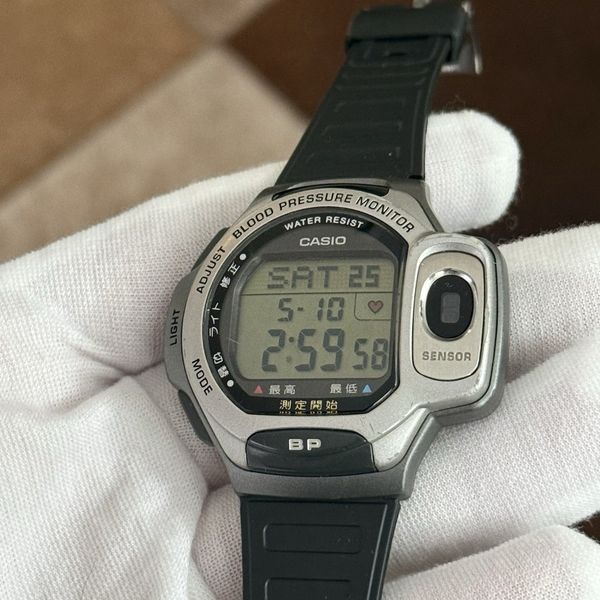 Vintage Casio BP-1B Blood Pressure Monitor Menâ s Digital Watch Module ...