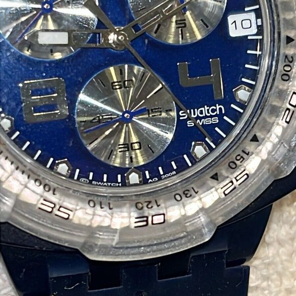 Swatch Scuba Chronograph Dive Watch MEERESGRUND SUIS401 New Battery ...