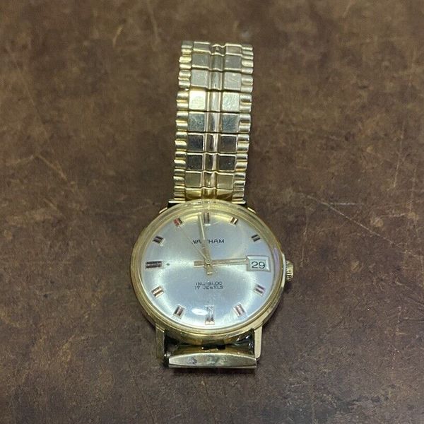 Vintage Waltham Incabloc 17 Jewels Mens Watch Gold Dial & Case 10K GF works | WatchCharts ...