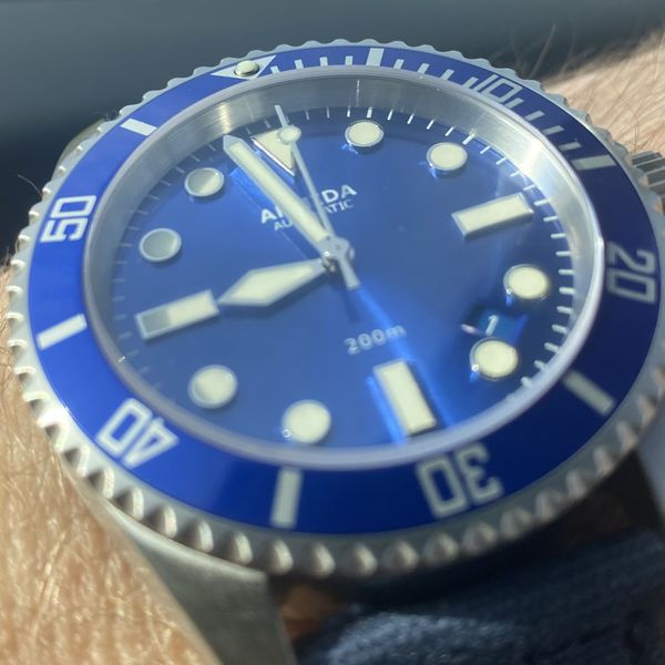 Armida A2 Blue sunburst with display caseback and FREE NATO ...