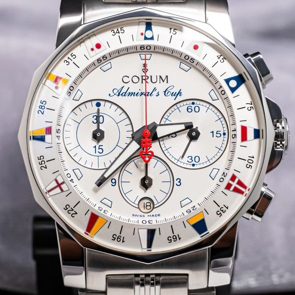 Corum Admiralâ s Cup 44 mm Silver Dial Chronograph Sailing Automatic ...