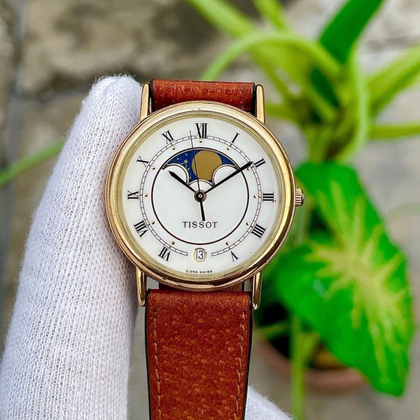 Vintage Tissot C240 MoonPhase Quartz Unisex Swiss Dress Watch ...