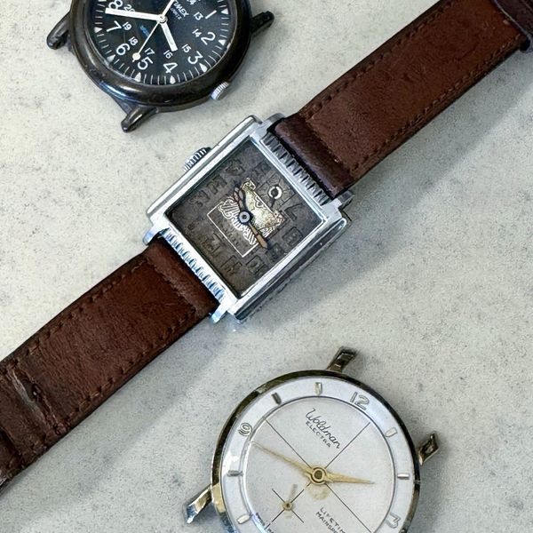 LOT OF 3 MENS VINTAGE WATCHES - WOLDMAN, TIMEX MILITARY, ALBUSE *READ ...