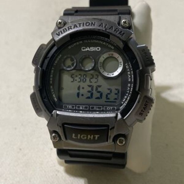 CASIO W735H-1A3V (3416) Black Digital Vibration Alarm Watch NEW BATTERY ...