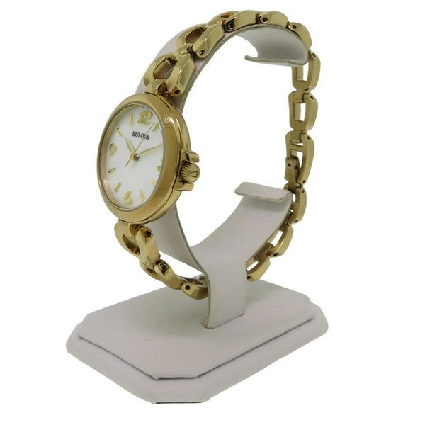 Bulova 97L138 Women's Round Analog Mother of Pearl Gold Tone Watch ...