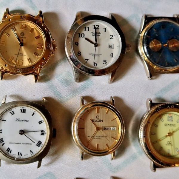 LOT Vintage Watches Wristwatches Elgin Waltham Caravelle Moon Phase ...