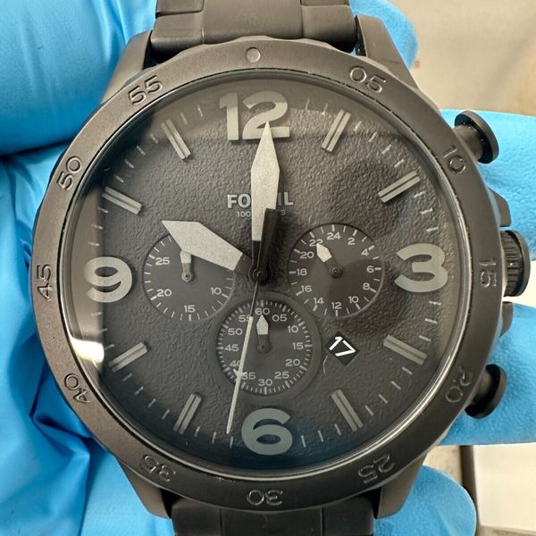 Fossil Nate Men's Watch with Oversized Chronograph Watch JR1401 NEW ...