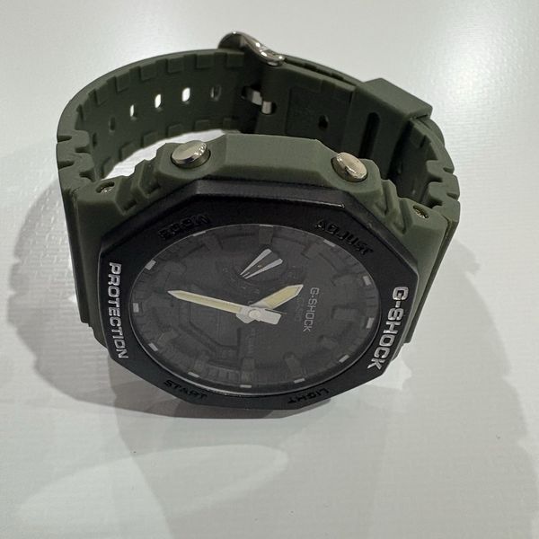 CASIO G-SHOCK CARBON GA2100 GREEN BAND BLACK MENâ S DIGITAL ANALOGUE ...