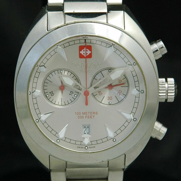 ZODIAC OLYMPUS CHRONOGRAPH MENS SWISS CHRONO Quartz WATCH ZO2701 SS New Battery | WatchCharts ...