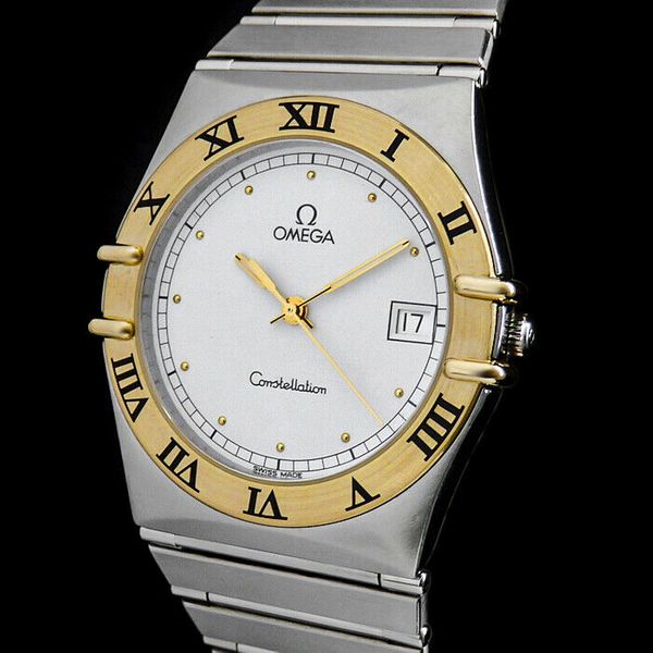 OMEGA CONSTELLATION 18K/750 GOLD/STAHL Kal.1538 SAPPHIRE LUXUS DATE ...