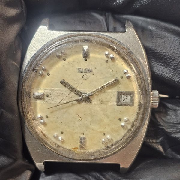 VINTAGE MENS ELGIN AUTOMATIC WATCH - SELF WINDING AND RUNS As Is ...