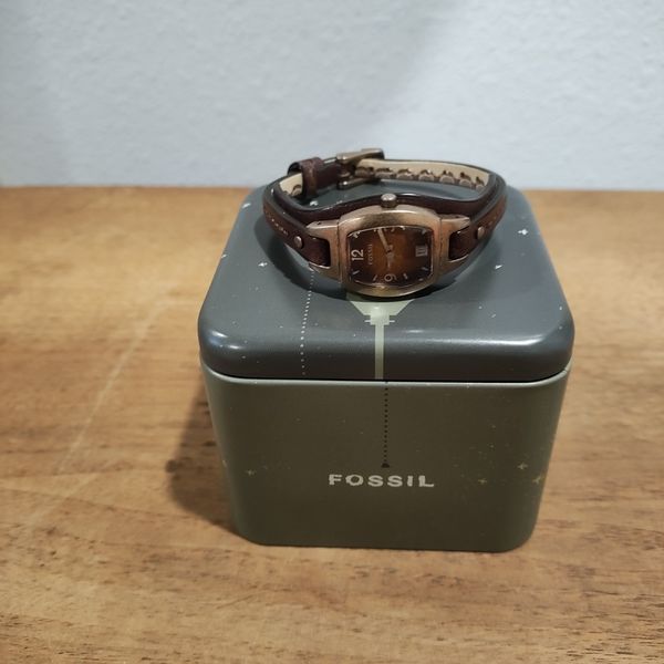 FOSSIL Womens Watch JR-9760 Genuine Leather Band Original Box New ...
