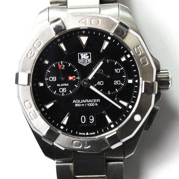 Tag Heuer Aquaracer Alarm WAY111Z 300m Quartz 40mm Black Dial ...