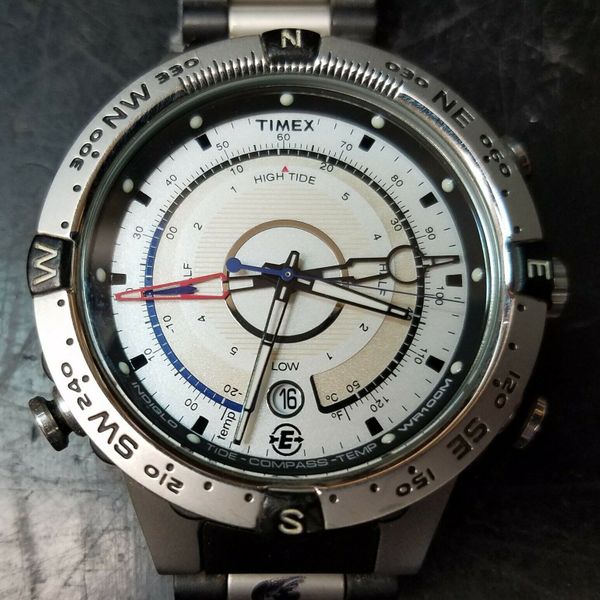Mens Timex Indiglo Tide-Temp-Compass Watch T2N722 | WatchCharts Marketplace