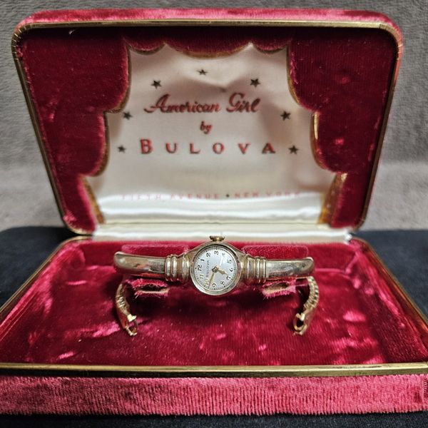 Vintage American Girl by Bulova 1953 1/10 K Gold Filled Watch W/ Extra ...