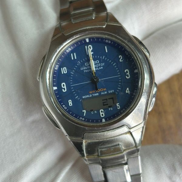 VINTAGE CASIO WAVE CEPTOR ANALOGUE DIGITAL MENS QUARTZ Watch 3353 WVA ...