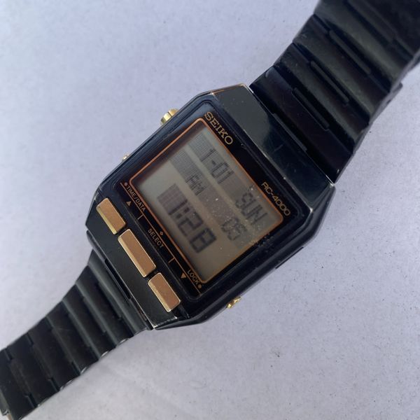 Seiko RC-4000 Black Digital Watch. Original Strap. Working Japan ...