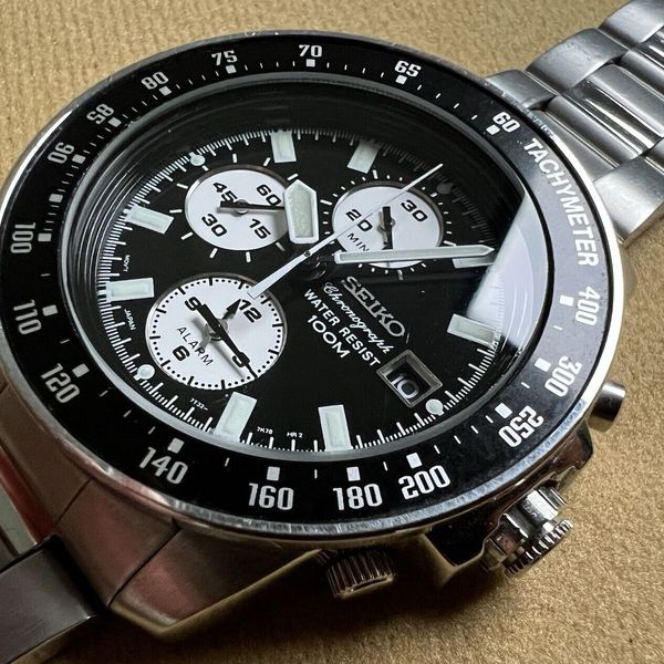 Seiko 7T32-7H00 Chronograph Diver 100m Tachymeter Reverse Panda Rare ...