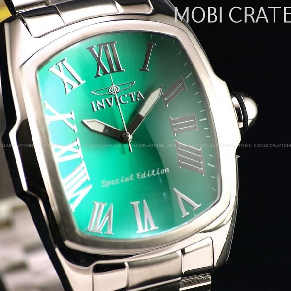 Invicta Men's 47mm GRAND LUPAH GREEN DIAL Silver Tone Special Edition ...