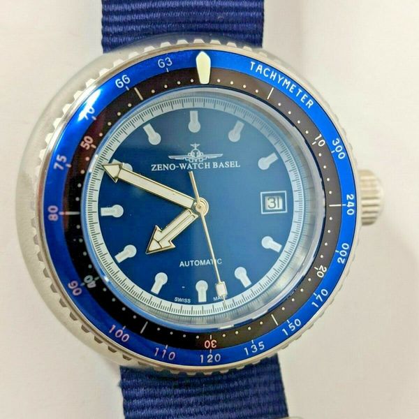 Zeno Watch Basel Men's Deep Diver Automatic Swiss Made Watch Blue 46mm ...