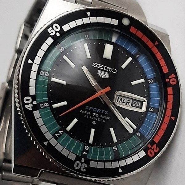 Seiko 5 Sports Regatta 6119-6053 Vintage Rare Automatic Mens Watch ...