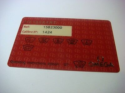 Genuine Original OMEGA Pictograms watch card 15823000 1424 ...