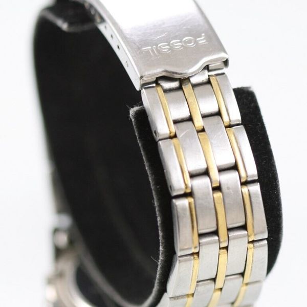 Fossil Starmaster Men Watch Stainless Silver Gold Light 30m Date 24hr ...