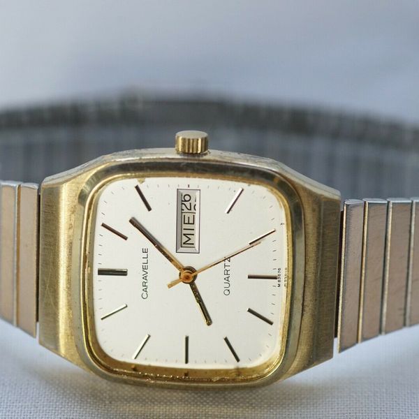Caravelle By Bulova Swiss Day/Date Quartz Men's Watch Original ETA 555. ...