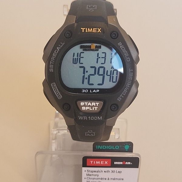 Timex Ironman Triathlon Unisex Digital Quartz Watch In Black T5E961 ...