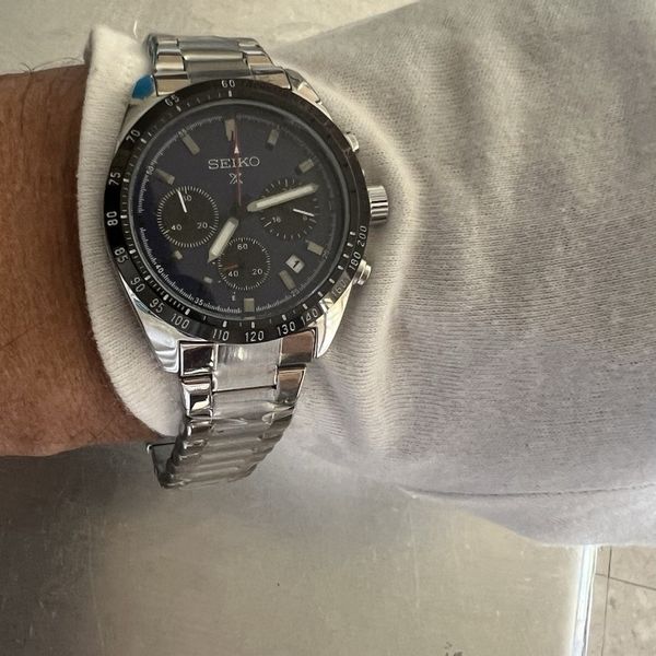 Seiko Chronograph Speedtimer 40mm Stainless Steel Diver Blue Dial ...