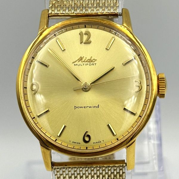 Vintage Mido Multifort Powerwind Gold Tone Automatic Mens Watch Cal ...