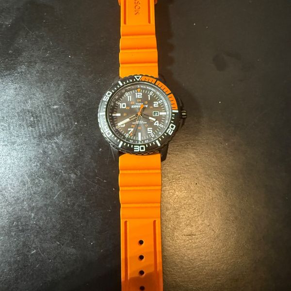 Timex Expedition Watch. Custom Orange Sport Strap | WatchCharts Marketplace