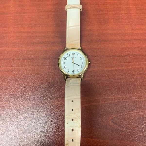 Women's Timex Indiglo WR30M Watch With New Battery Gold Tone & White Face | WatchCharts Marketplace