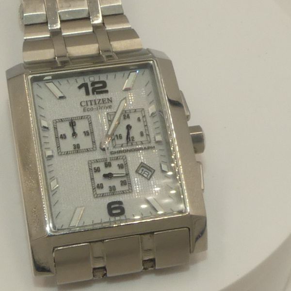 Citizen Eco-Drive gents chrongraph square in stainless steel ...