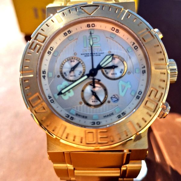 Invicta Men's Watch 6878 Reserve Ocean Reef Swiss Made Chronograph Gold ...
