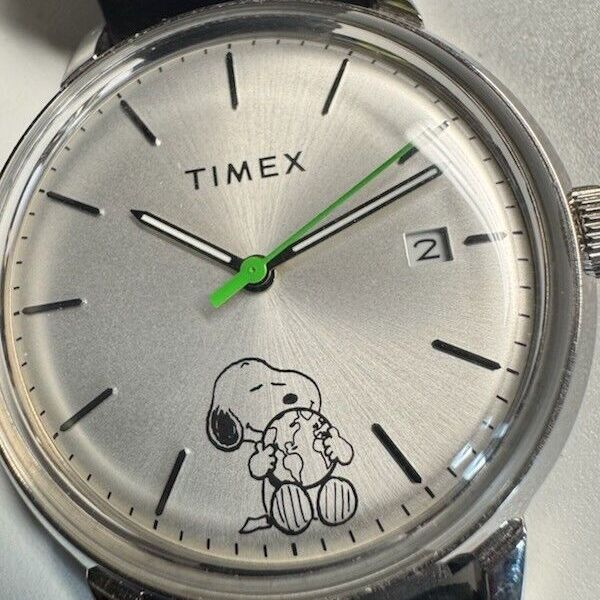 Timex Marlin Automatic Peanuts Snoopy Take Care Watch With Box Runs ...