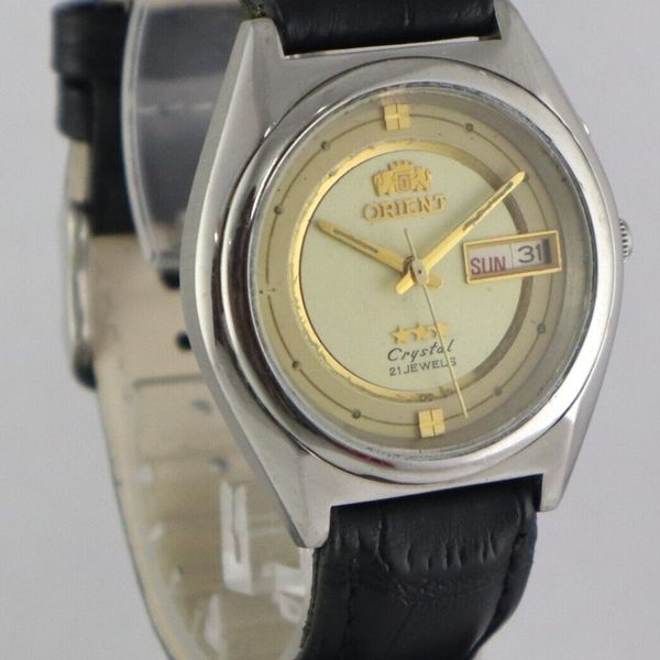Orient Men Automatic 21 Jewels Yellow Dial Day & Date All Working ...