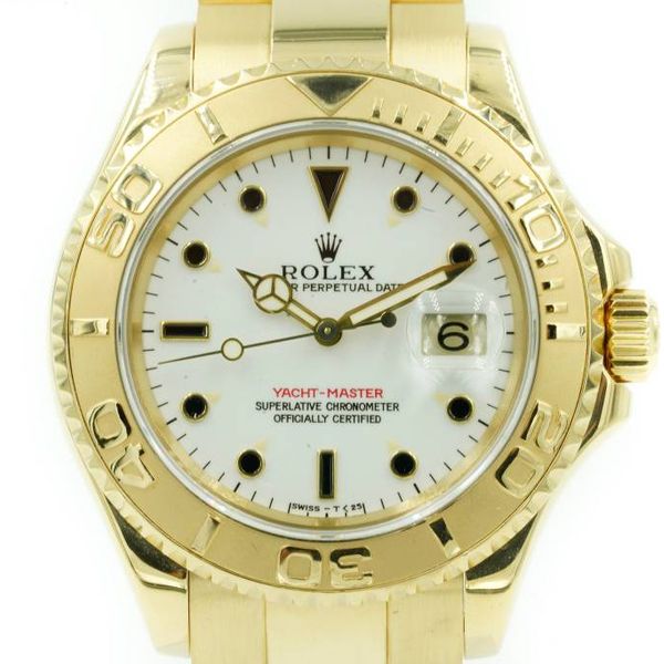 Rolex Yacht-Master 16628 18k Yellow Gold T Serial 40mm White Dial ...