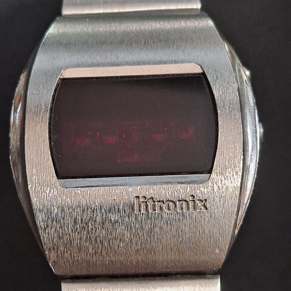 Vintage Mens LITRONIX MARCEL and Ladies TIMEX Red LED Watches As Shown ...